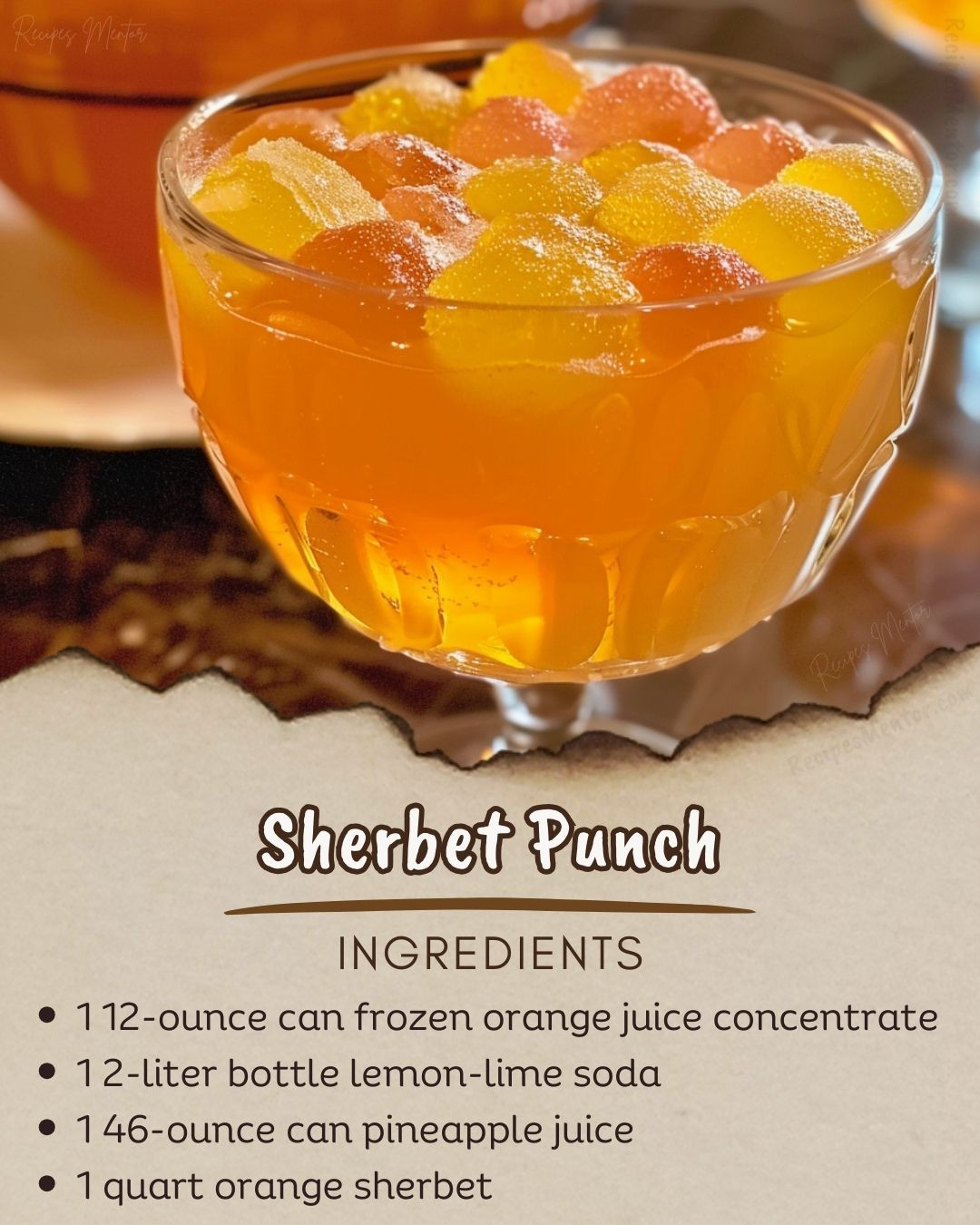 Citrus Sherbet Splash: A Refreshing Tropical Punch Delight