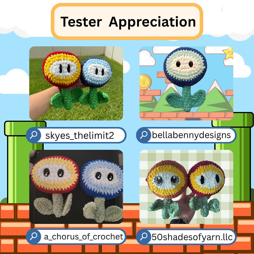 Crochet Pattern: Playful Power Up Flower Design for Craft Lovers