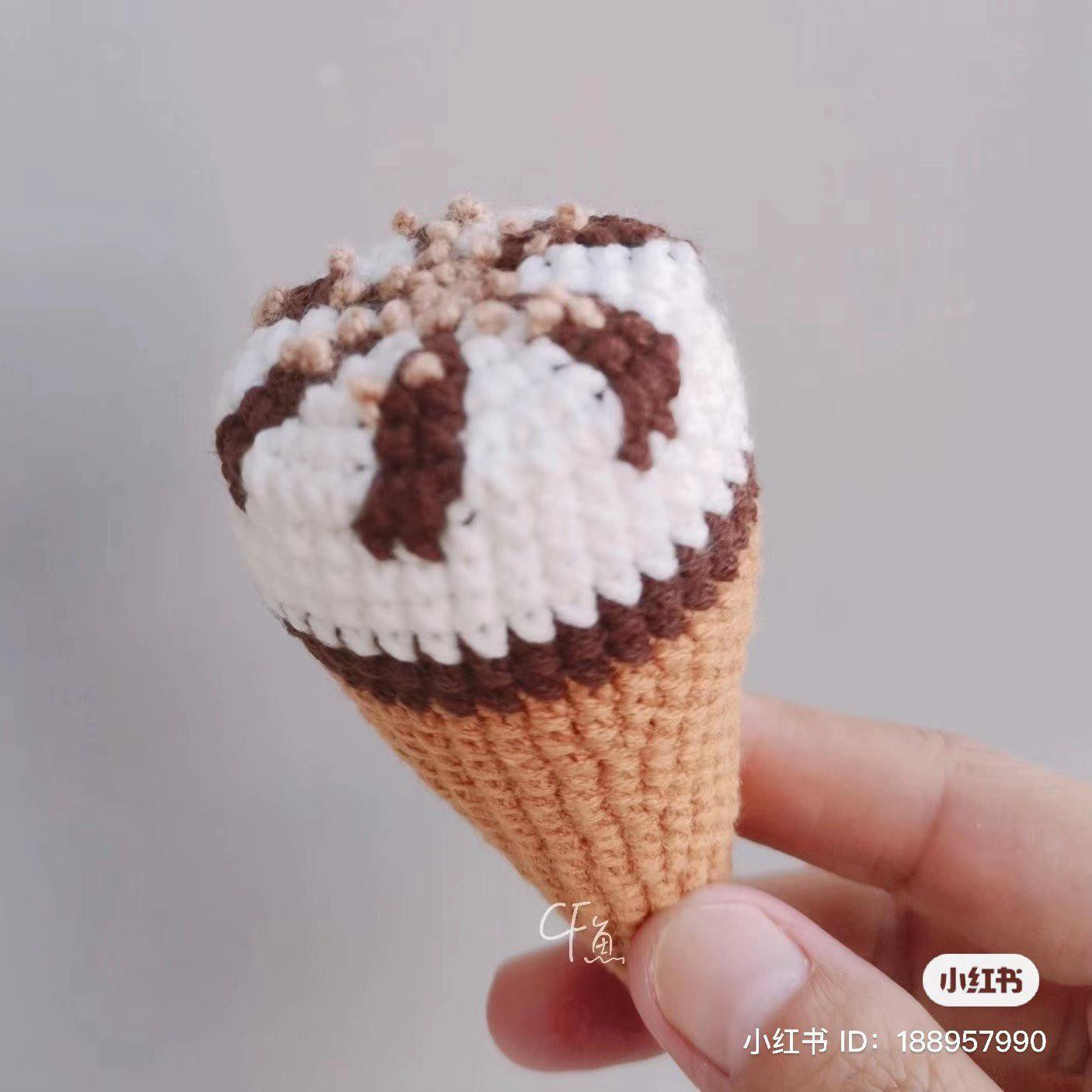Chart móc len Kem ốc quế (Ice Cream Cone) - Hướng dẫn chi tiết từng ...