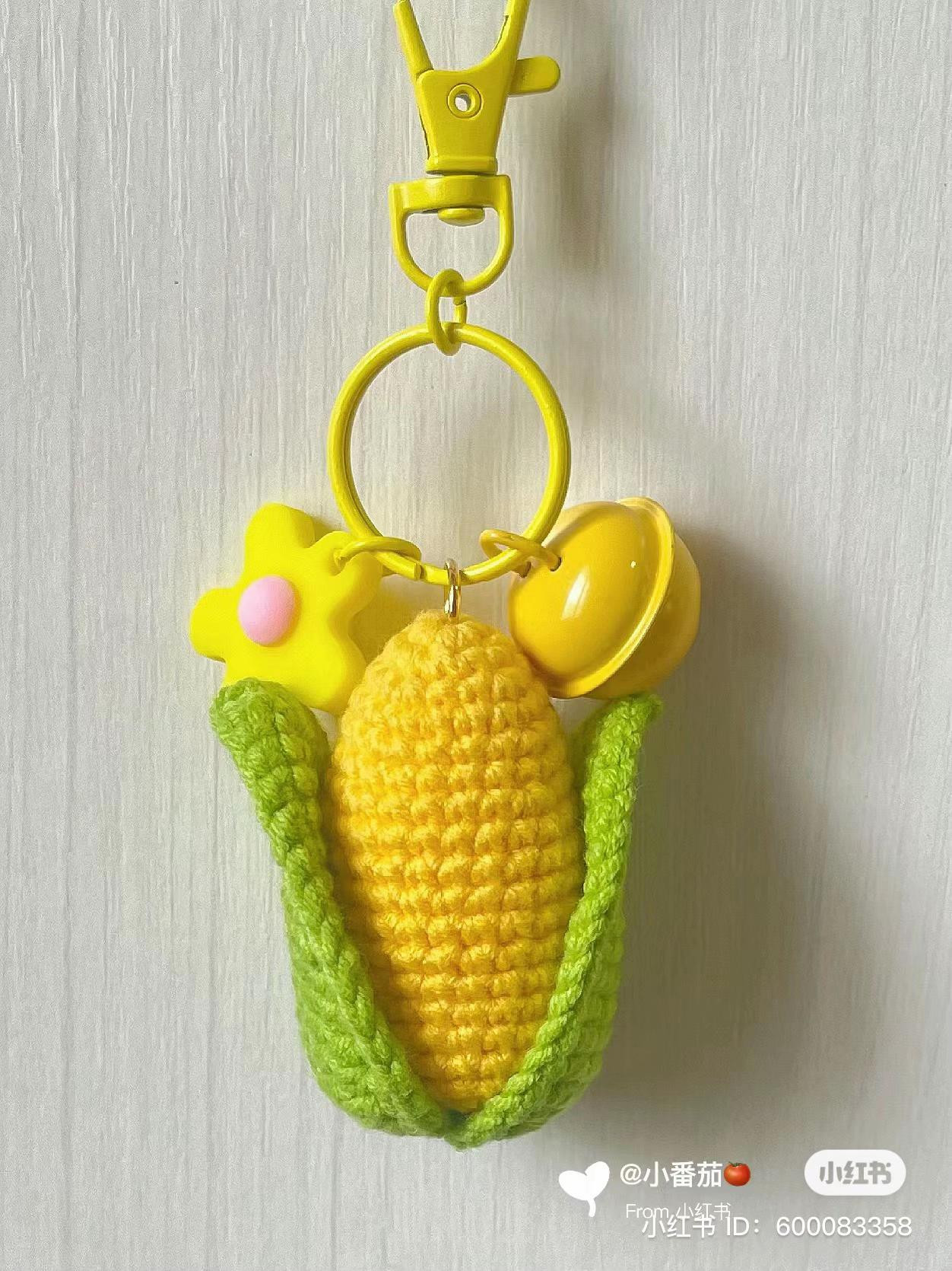 Crochet Corn Keychain Pattern Chart with Step-by-Step Instructions ...