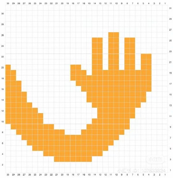 Crochet Pixel Chart Patterns for Hand Wall Hanging and Character Face ...