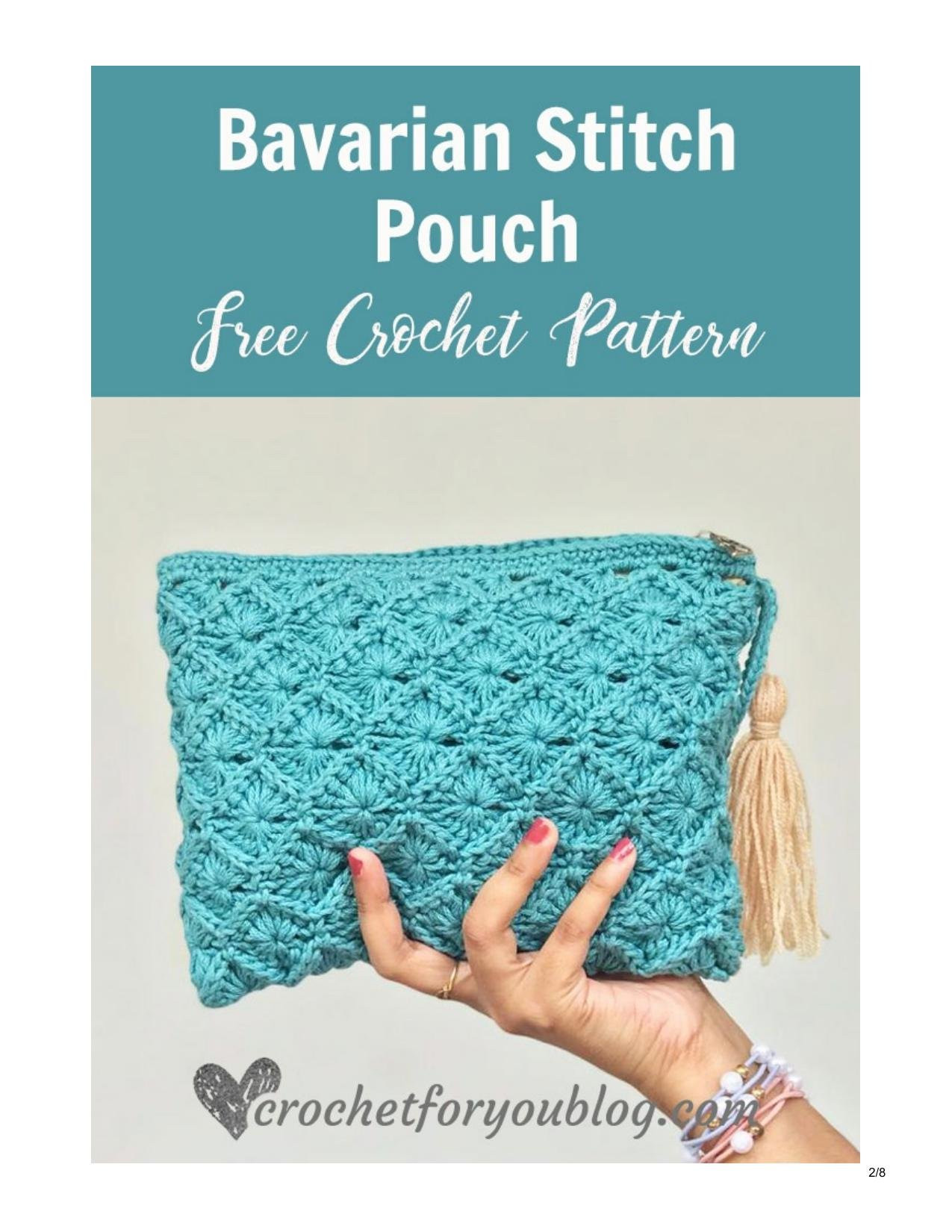 Free Crochet Bavarian Stitch Pouch Pattern - Textured Diamond Design ...
