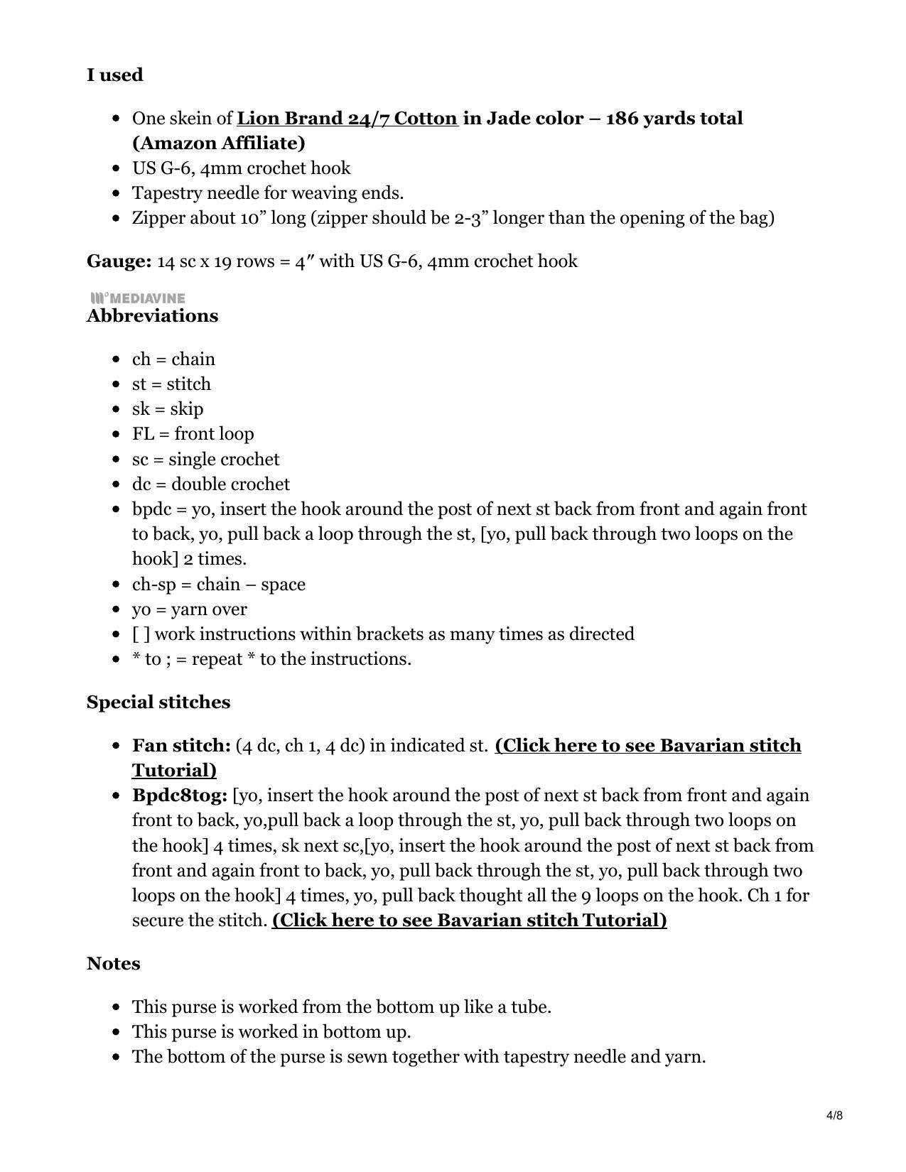 Free Crochet Bavarian Stitch Pouch Pattern - Textured Diamond Design ...