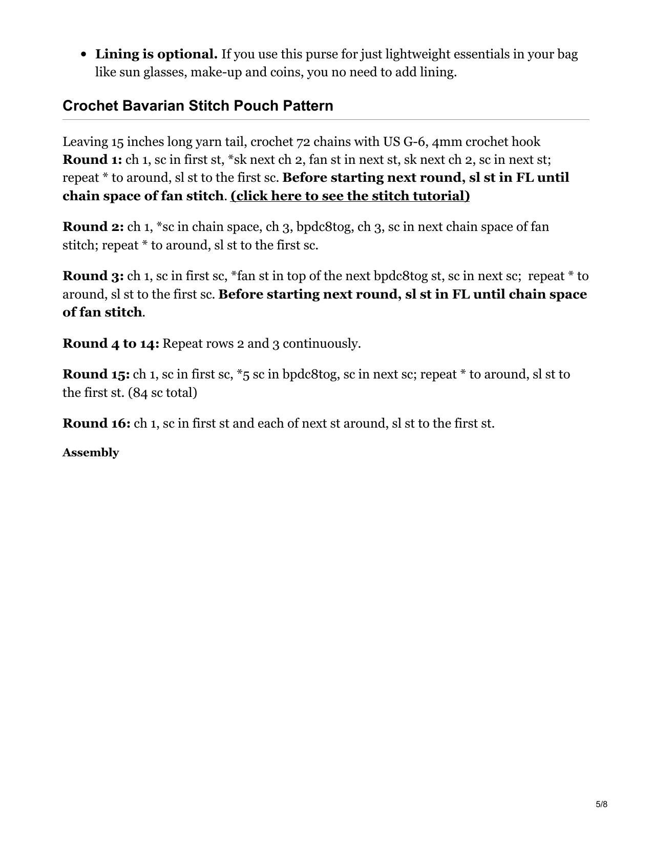 Free Crochet Bavarian Stitch Pouch Pattern - Textured Diamond Design ...