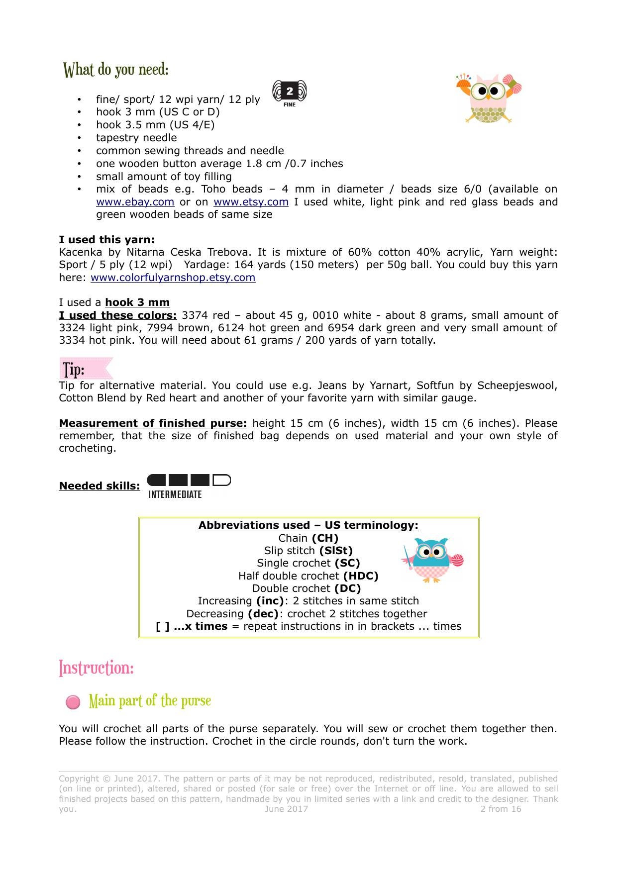 Strawberry purse crochet pattern by Vendula Maderska, red and white bag ...