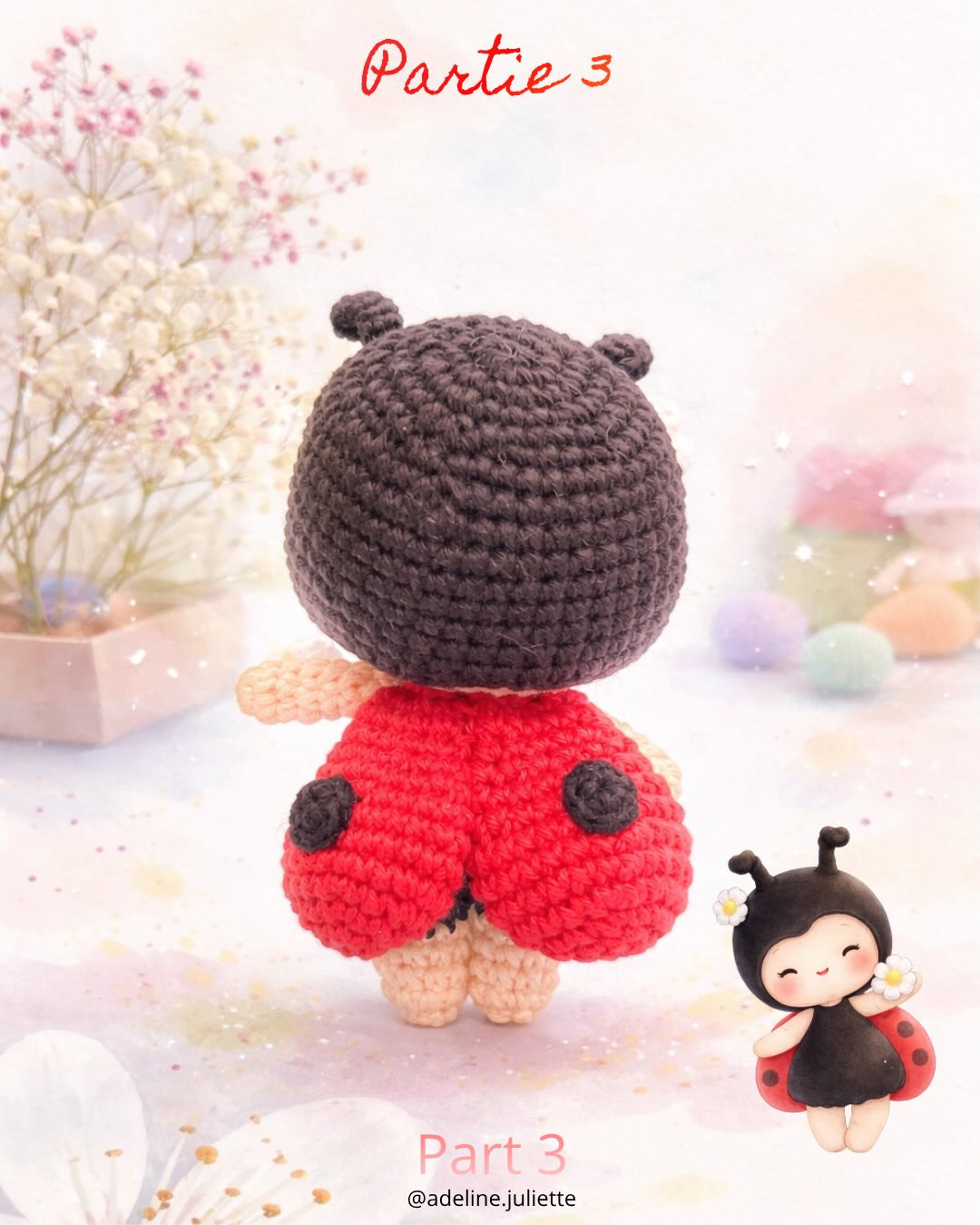 Free Crochet Amigurumi Ladybug Doll Pattern - Part 1 Materials & Intro ...