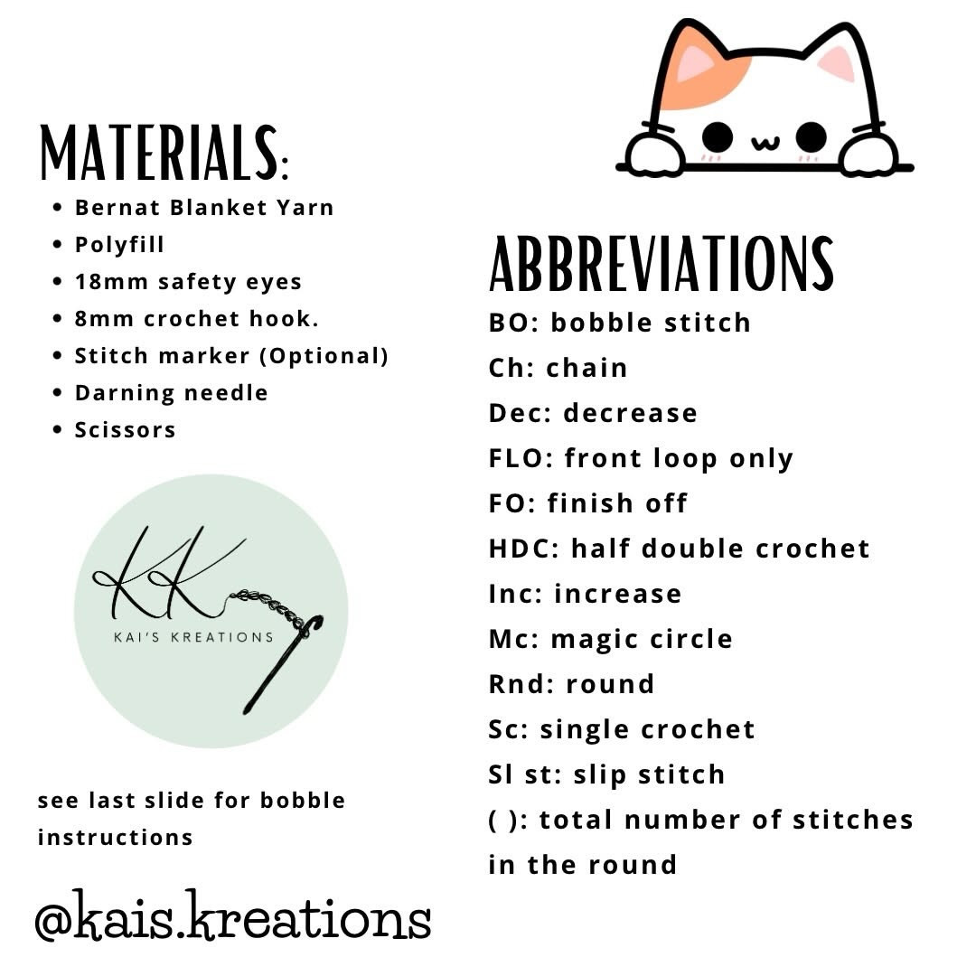 Free Crochet Kitten Pattern: Cute Amigurumi Cat Tutorial with Bobble ...