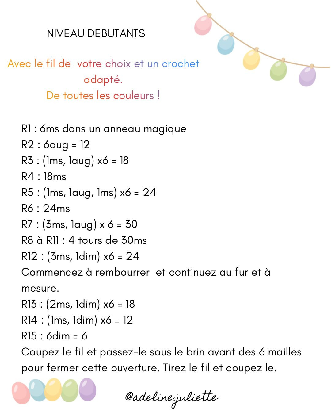 Tuto œufs de Pâques : Patron gratuit pour débutants | HandmadeV